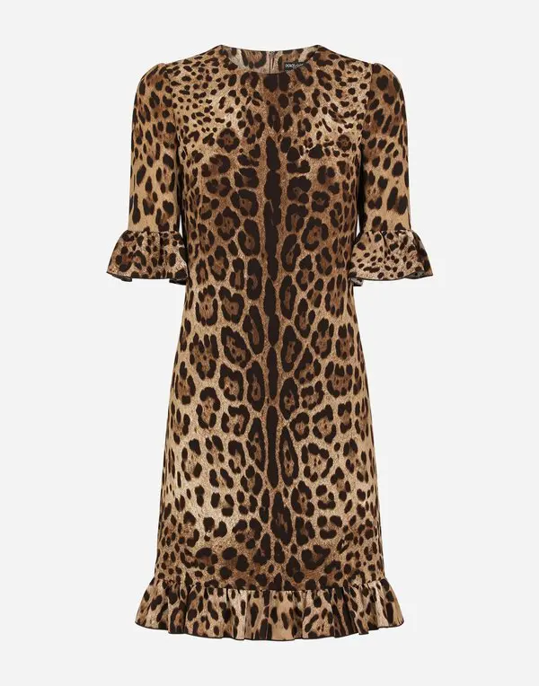 Dolce & Gabbana Short Leopard-print Cady Dress - Multicolor