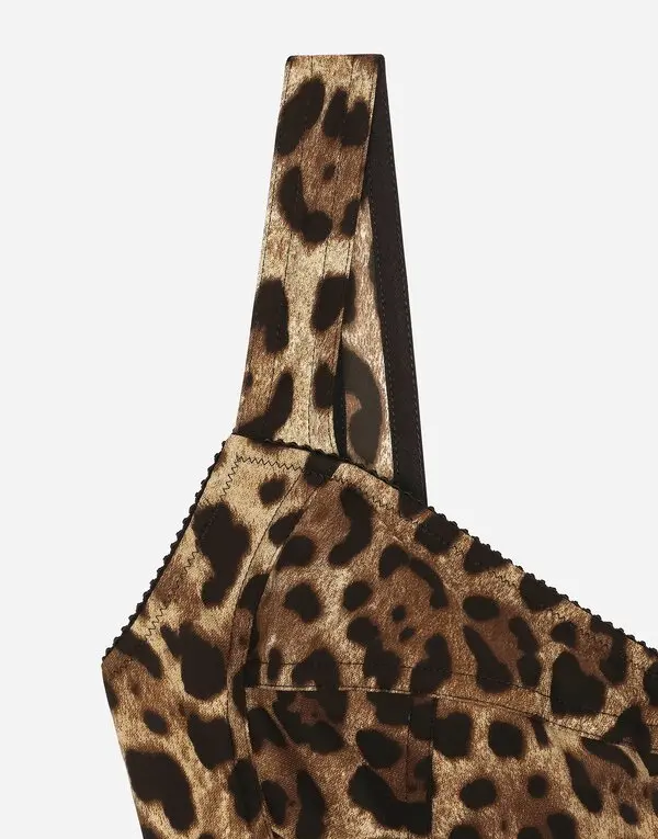 Dolce & Gabbana Leopard-print Charmeuse Bodysuit - Multicolor