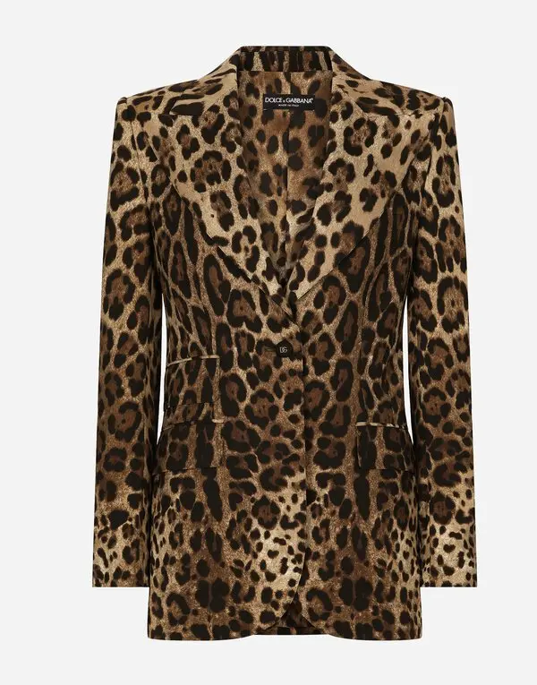 Dolce & Gabbana Leopard-print Wool Turlington Jacket - Animal Print
