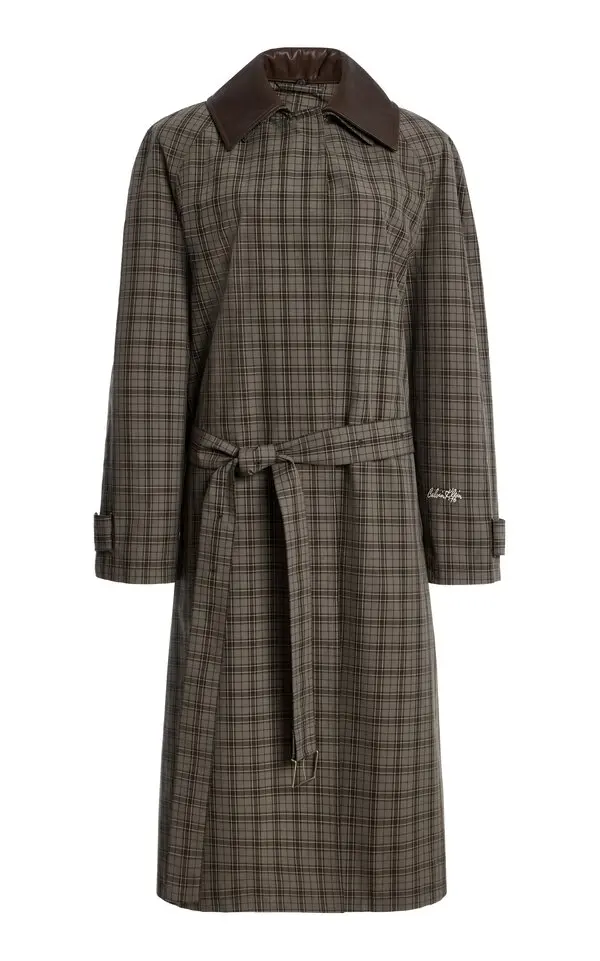 Calvin Klein Agnes Checked Cotton-blend Coat - Taupe