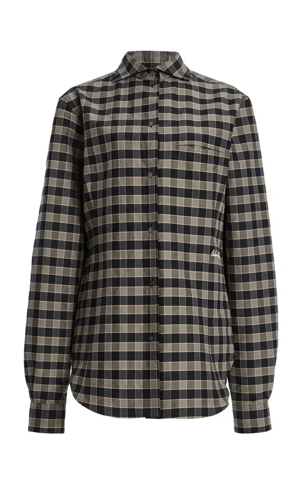 Calvin Klein Alba Checked Cotton-silk Shirt - Black