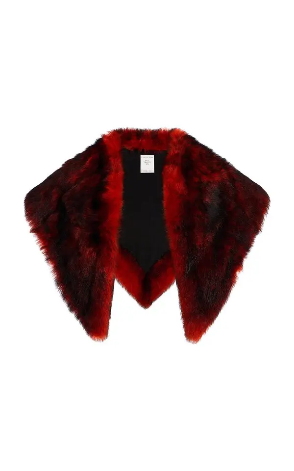 Calvin Klein Geneviève Two-tone Shearling Scarf - Red