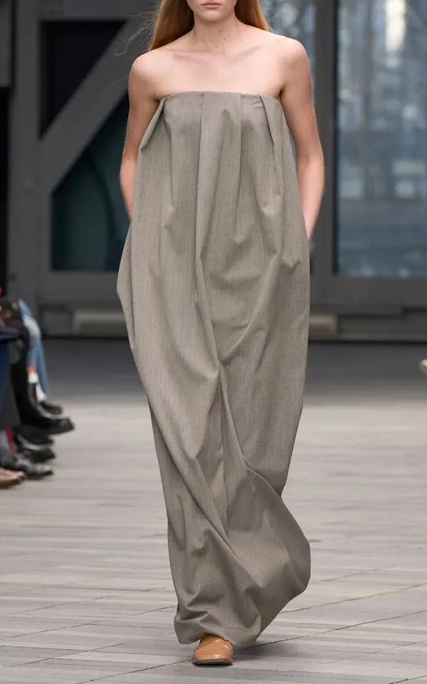 Calvin Klein Rain Strapless Wool Maxi Dress