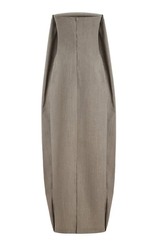 Calvin Klein Rain Strapless Wool Maxi Dress