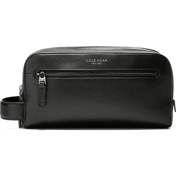 Cole Haan Damon Leather Dopp Kit - Black