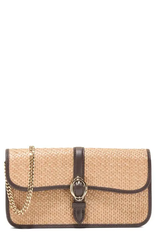 Cole Haan Alexandria Clutch - Natural Raffia/dark Chocolate