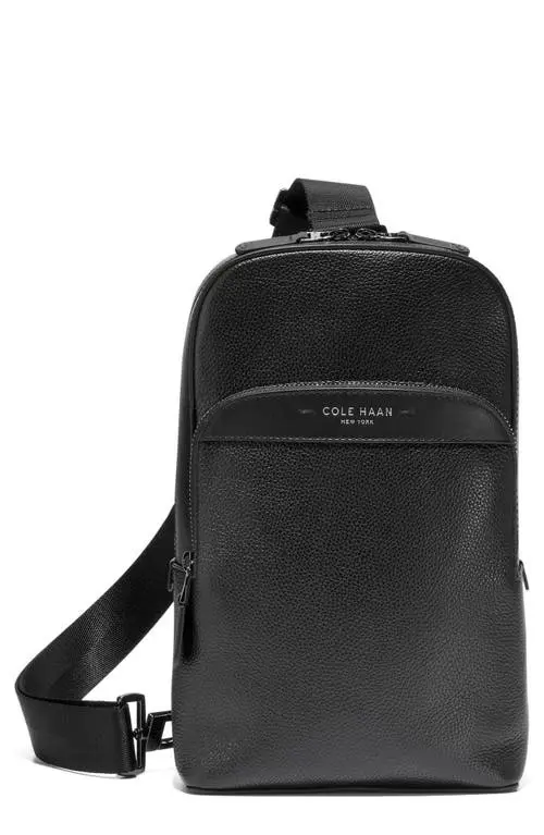 Cole Haan Damon Leather Sling Bag - Black