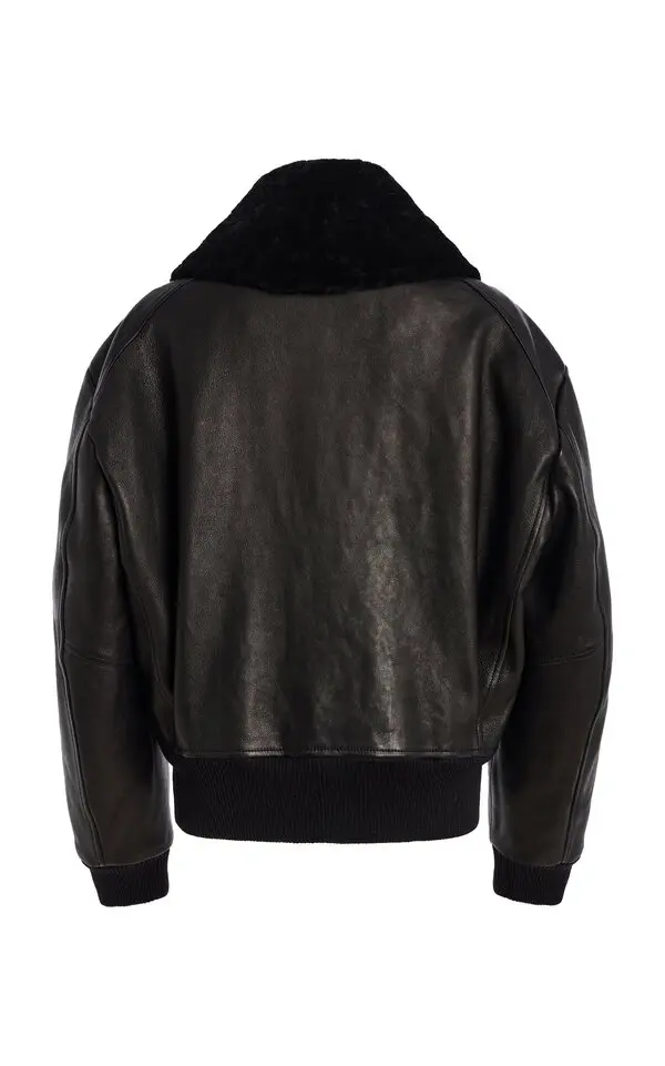 Calvin Klein Denise Leather Bomber Jacket