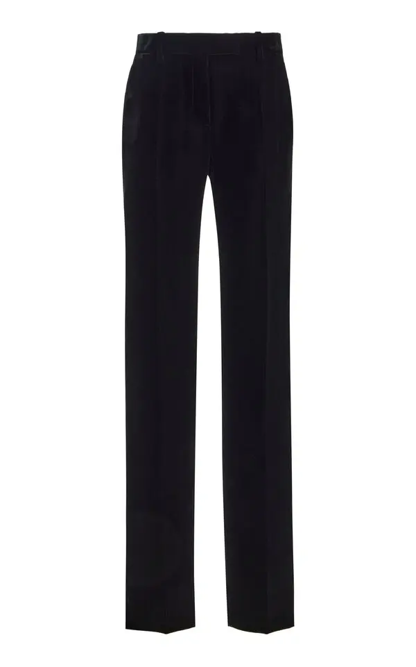 Calvin Klein Caius Velvet Straight-leg Pants - Black