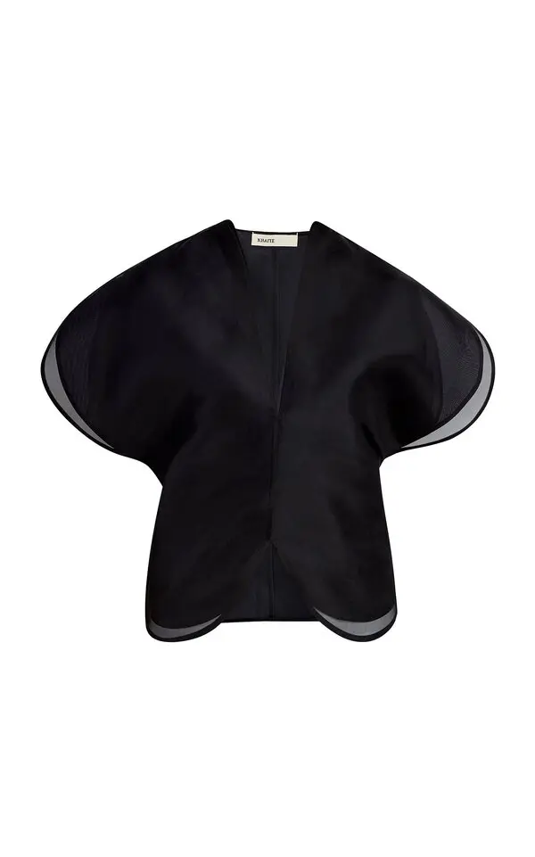 Khaite Briar Silk-organza Top - Black