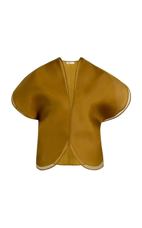 Khaite Briar Silk-organza Top - Bronze