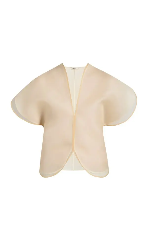 Khaite Briar Silk-organza Top - Nude