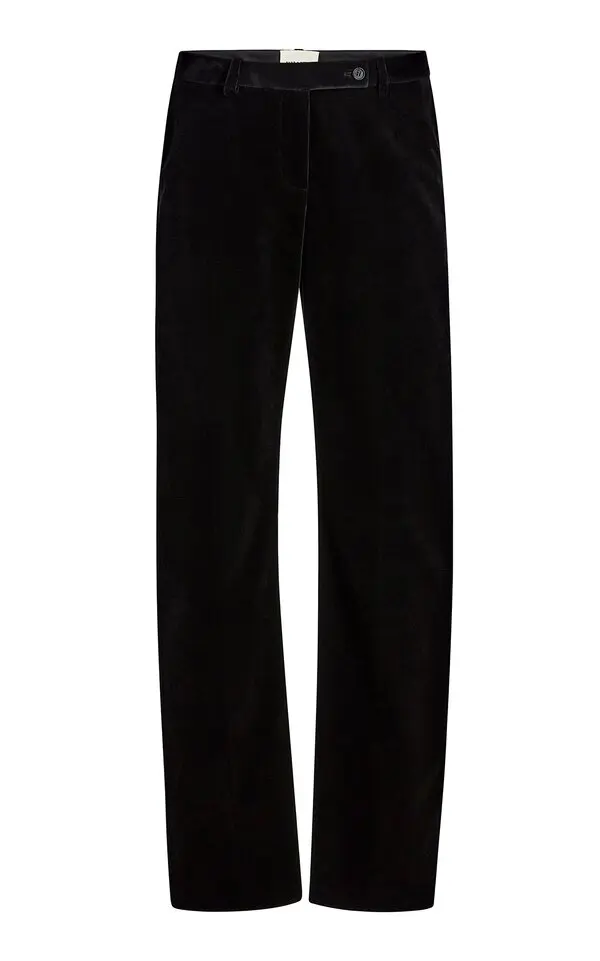 Khaite Hunter Velvet Wide-leg Pants - Black
