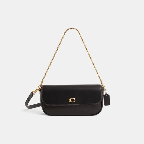 COACH Restored Brook Flap Chain Bag - Brass/black