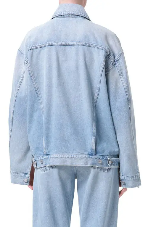 AGOLDE Oversized Denim Trucker Jacket - Scroll Light Indigo