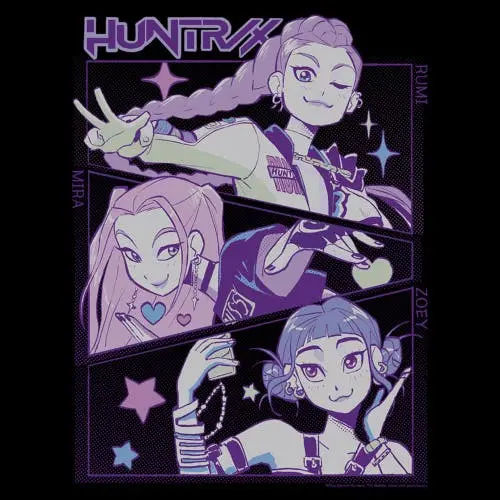 KPOP DEMON HUNTERS Huntrix Group Panels Graphic T-shirt
