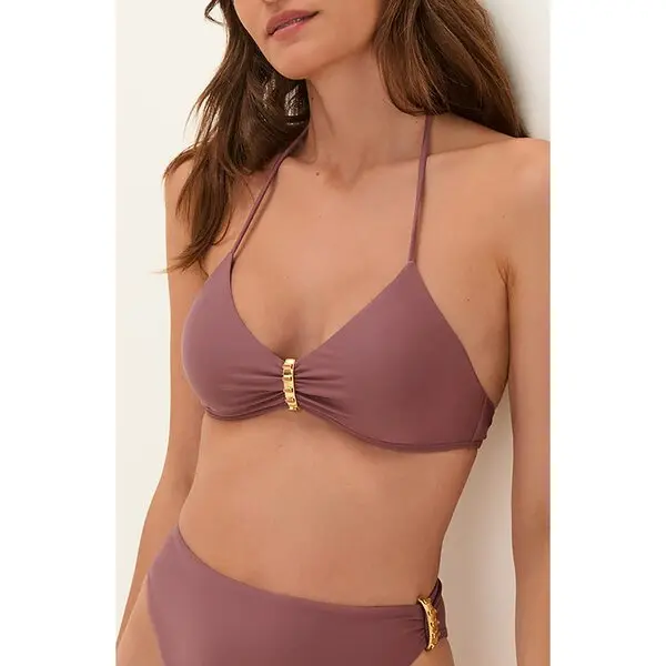 VIX PAULA HERMANNY Bessie Erin Hardware Detail Bikini Top - Purple