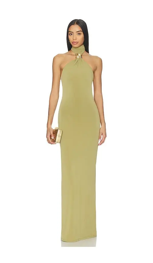 LOVERS AND FRIENDS Beila Maxi Dress In Olive - Olive Green