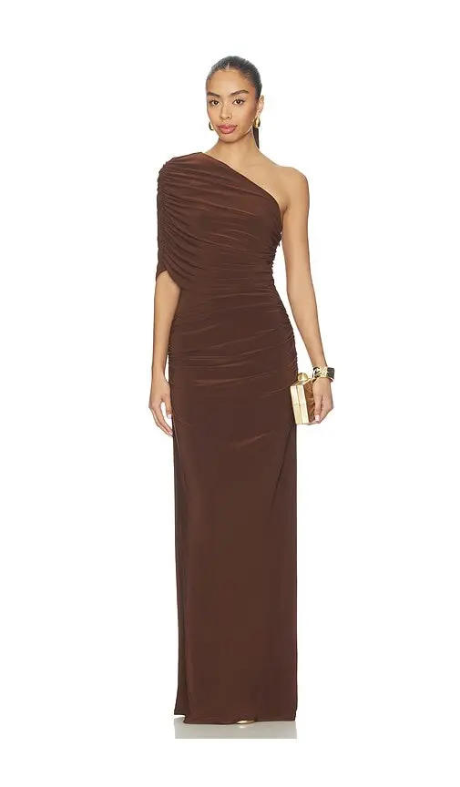 LOVERS AND FRIENDS Milani Gown In Brown - Dark Brown