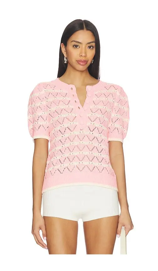 Heartloom Verano Top In Pink,white - Ballet