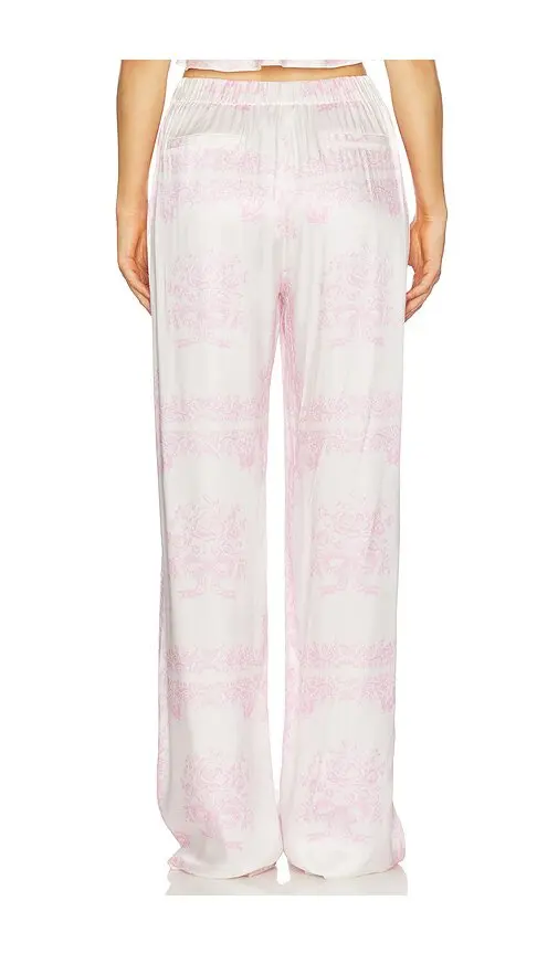 LoveShackFancy Helia Pant In White,pink