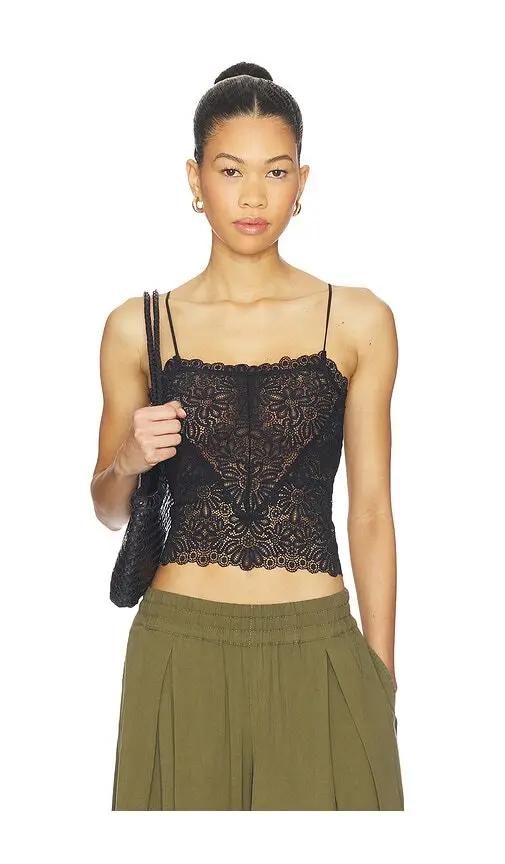 Free People Love And Lace Cami - Black