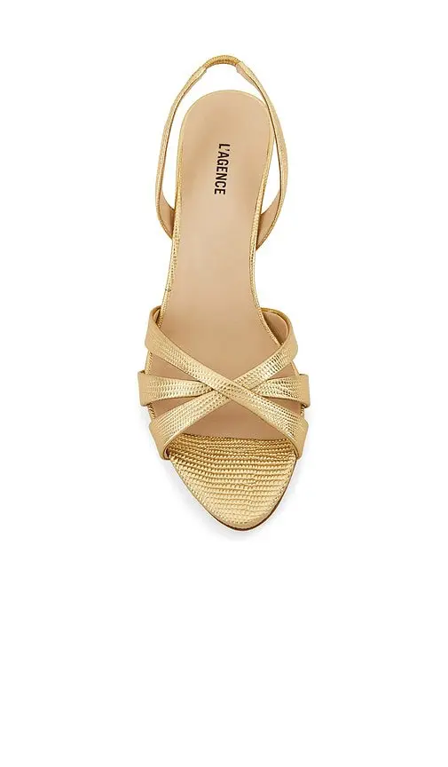 L'Agence Colwill Ii Slingback Heel - Gold Lizard