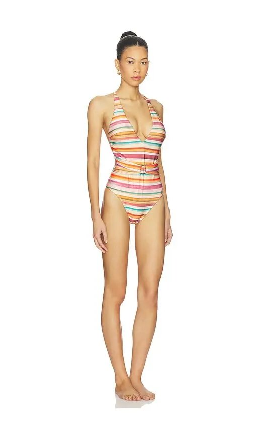 L'Agence Plunge One Piece In Peach,orange