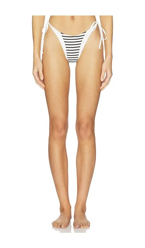 L*Space Riannon Bottom In Black,white - Sailing Along Stripe