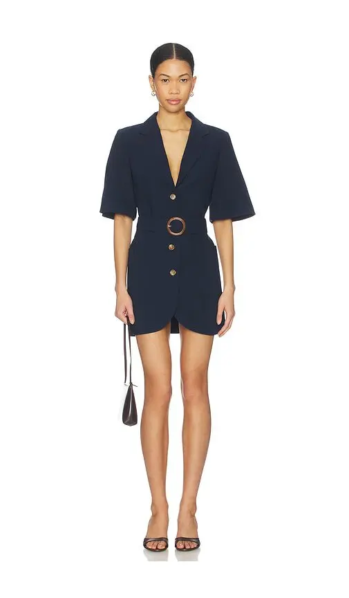 Amanda Uprichard Blake Dress In Navy - Ink