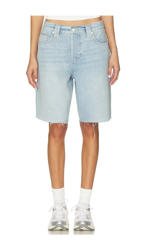 Free People X We The Free Montana Raw Hem Short In Blue - Cowgirl Blues