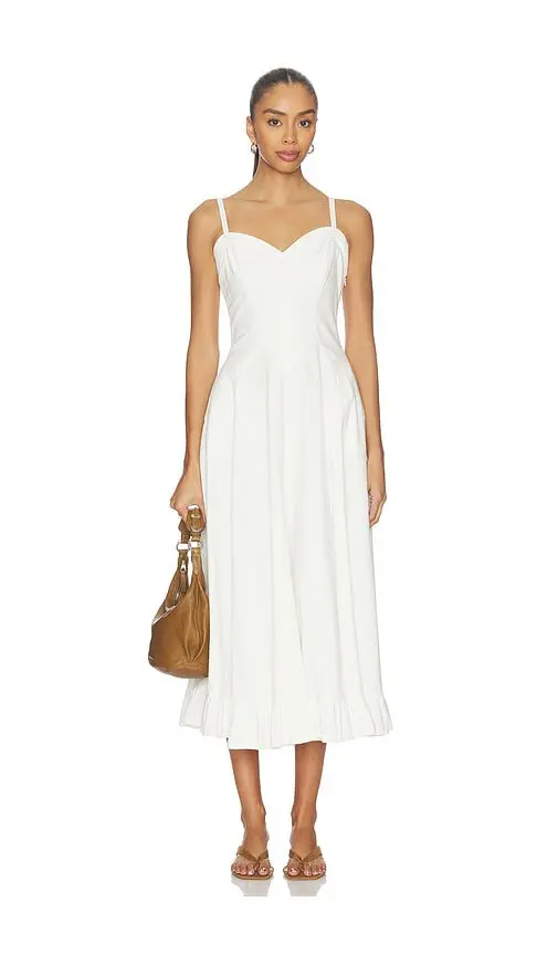 Free People Another Season Midi Dress In White - Coconut Milk