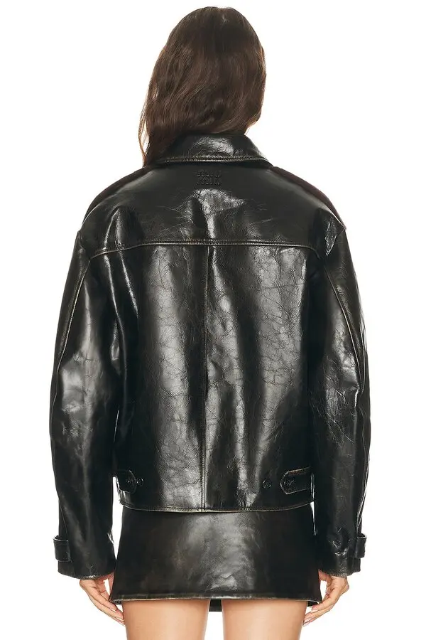 Miu Miu Vitello Leather Jacket