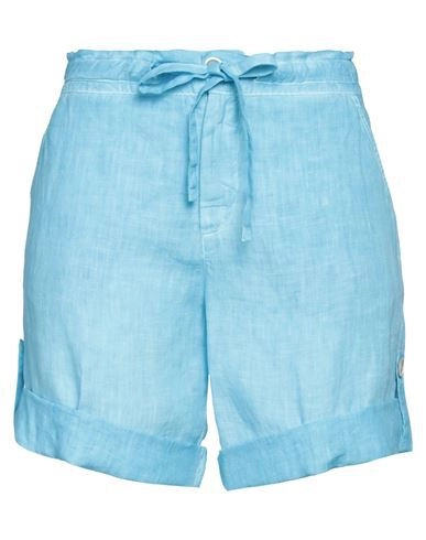 120% Lino Linen Bermuda Shorts - Blue