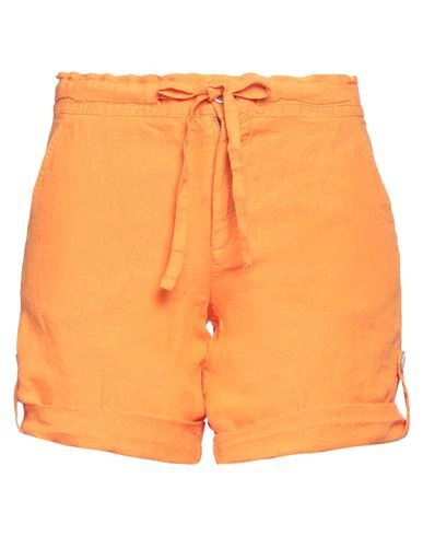 120% Lino Linen Bermuda Shorts - Orange