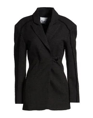 GANNI Blazer Size Organic Cotton, Recycled Polyester, Polyester - Black