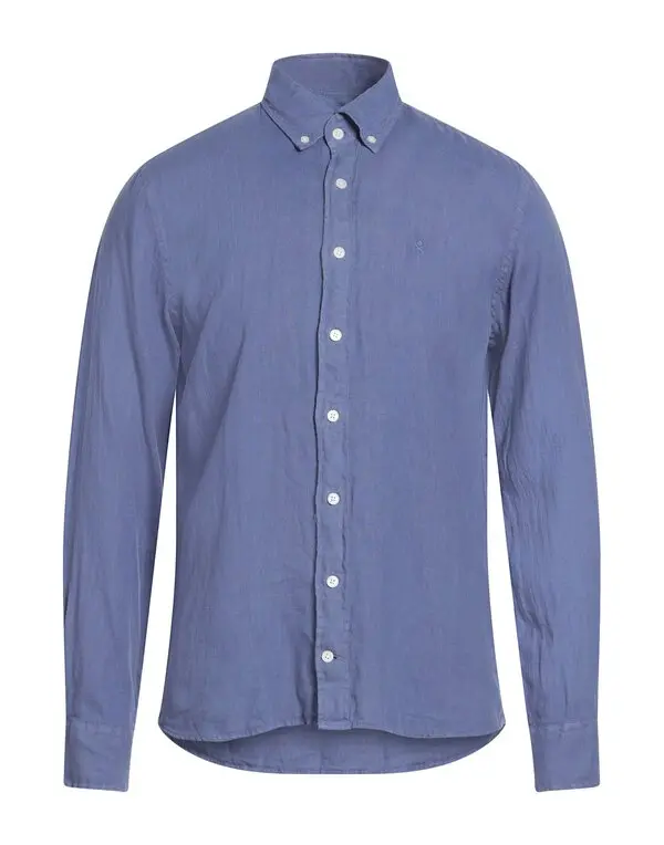 HACKETT Shirt Size Linen - Blue