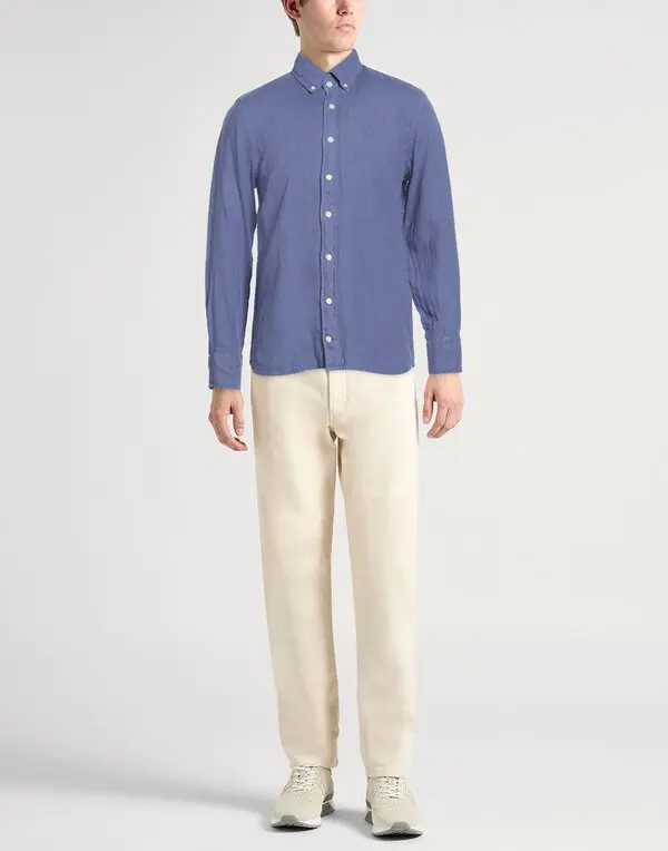 HACKETT Shirt Size Linen - Blue