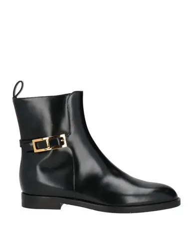 SERGIO ROSSI Ankle Boots Size Leather - Black