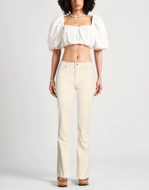 Armani Exchange Cotton And Elastane Flared Pants - Beige