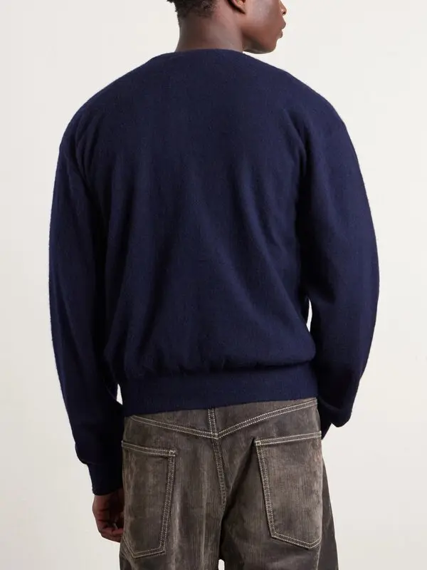 Auralee Brushed Cashmere And Cotton-blend Cardigan