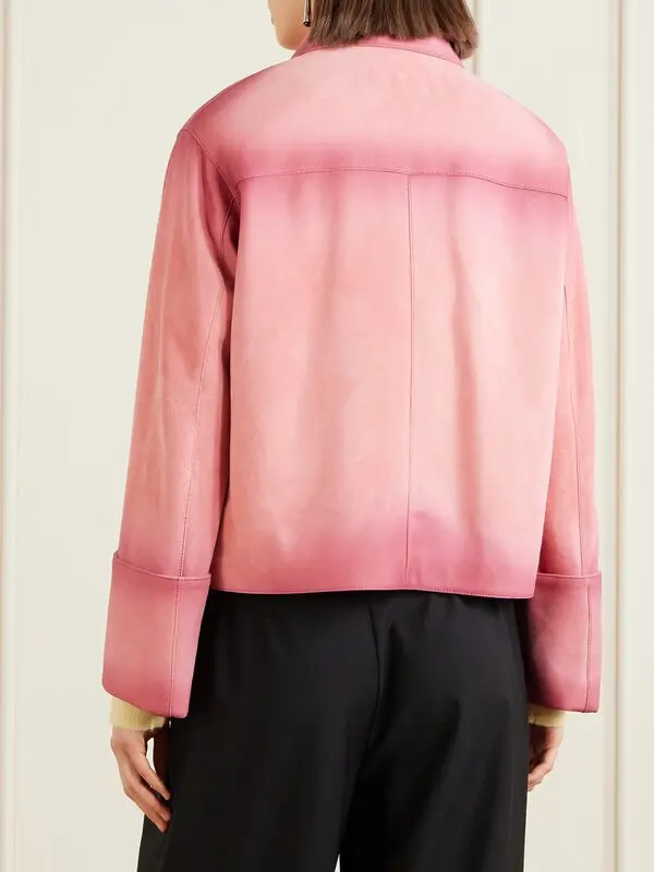 Loewe Distressed Suede Chore Jacket - Pink