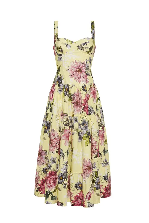 Cara Cara Santiago Dress - Margaux Bloom Lemon