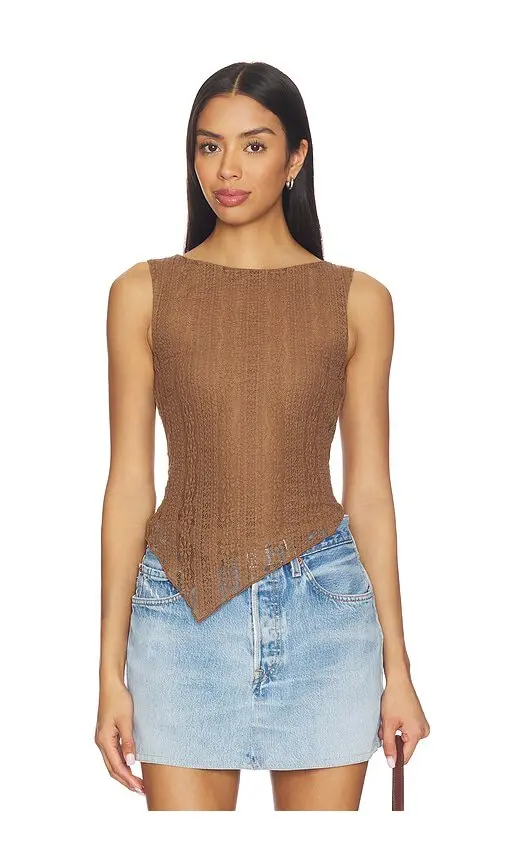 MORE TO COME Palima Top - Brown