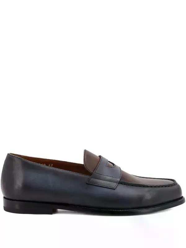 DOUCAL'S Leather Penny Loafers - Blue