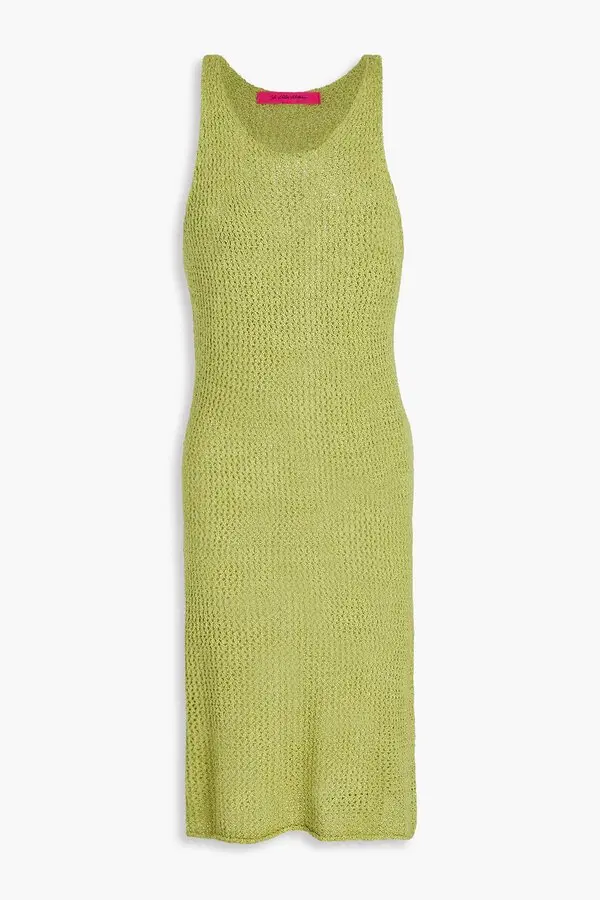 THE ELDER STATESMAN Bouclé-knit Mulberry Silk Mini Dress