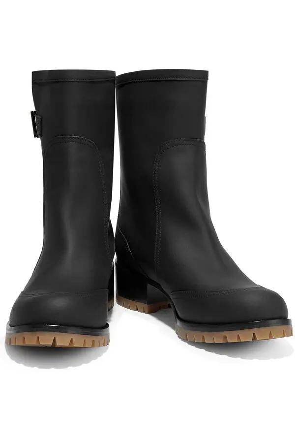 Red Valentino Coated Leather Ankle Boots