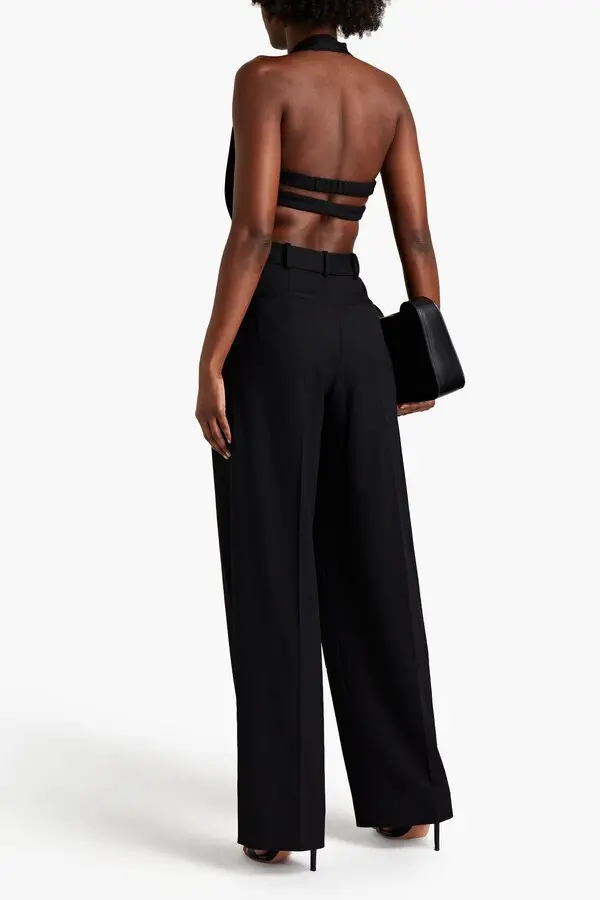 TOM FORD Woolblend Twill Halterneck Jumpsuit