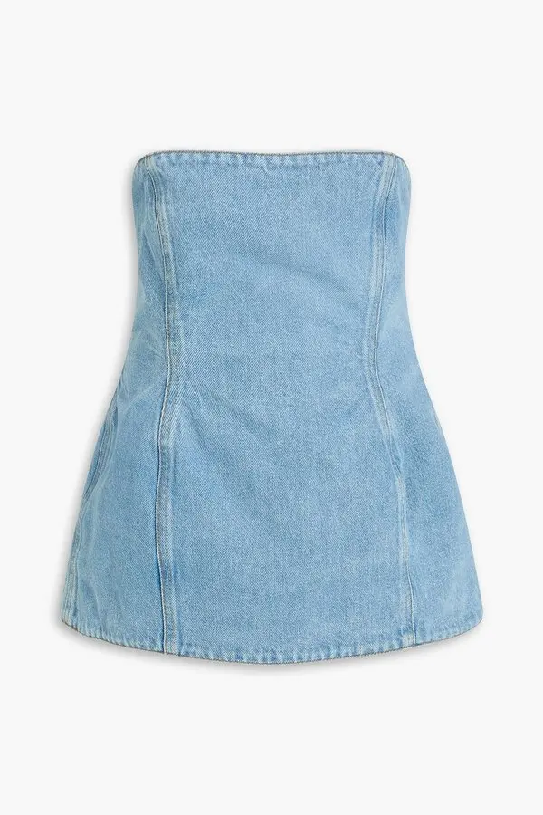 Magda Butrym Strapless Denim Top