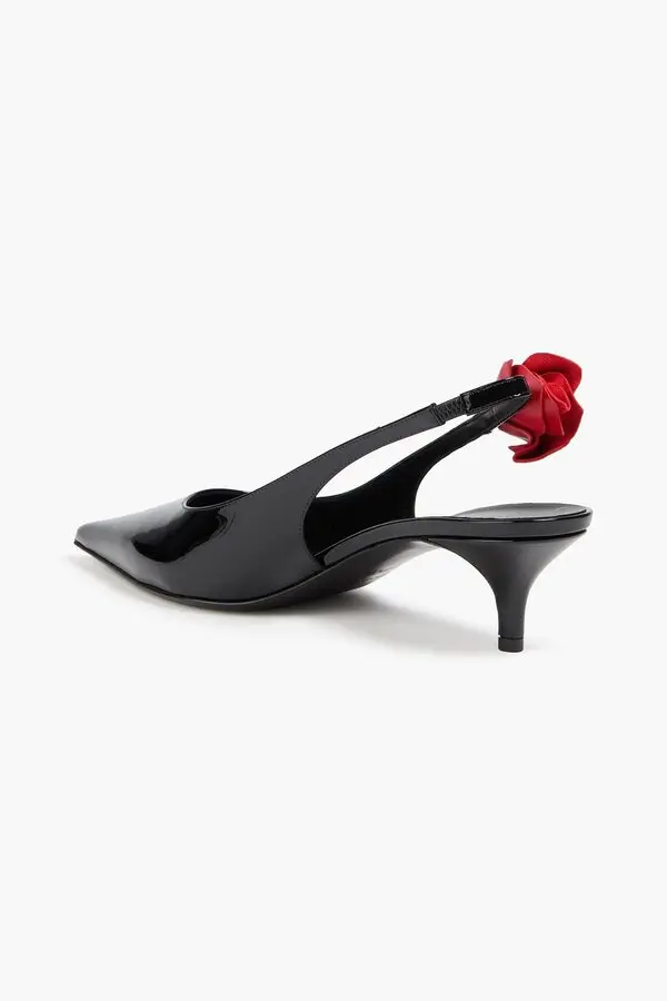 Magda Butrym Floral Appliquéd Slingback Pumps